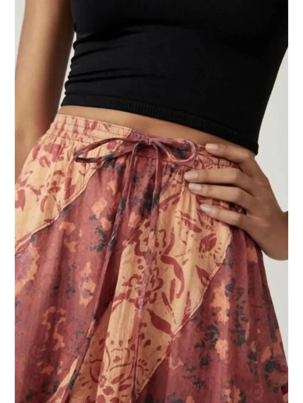 Free People | Skirts | Free People Jackie Floral Maxi Skirt Red Sz S ...